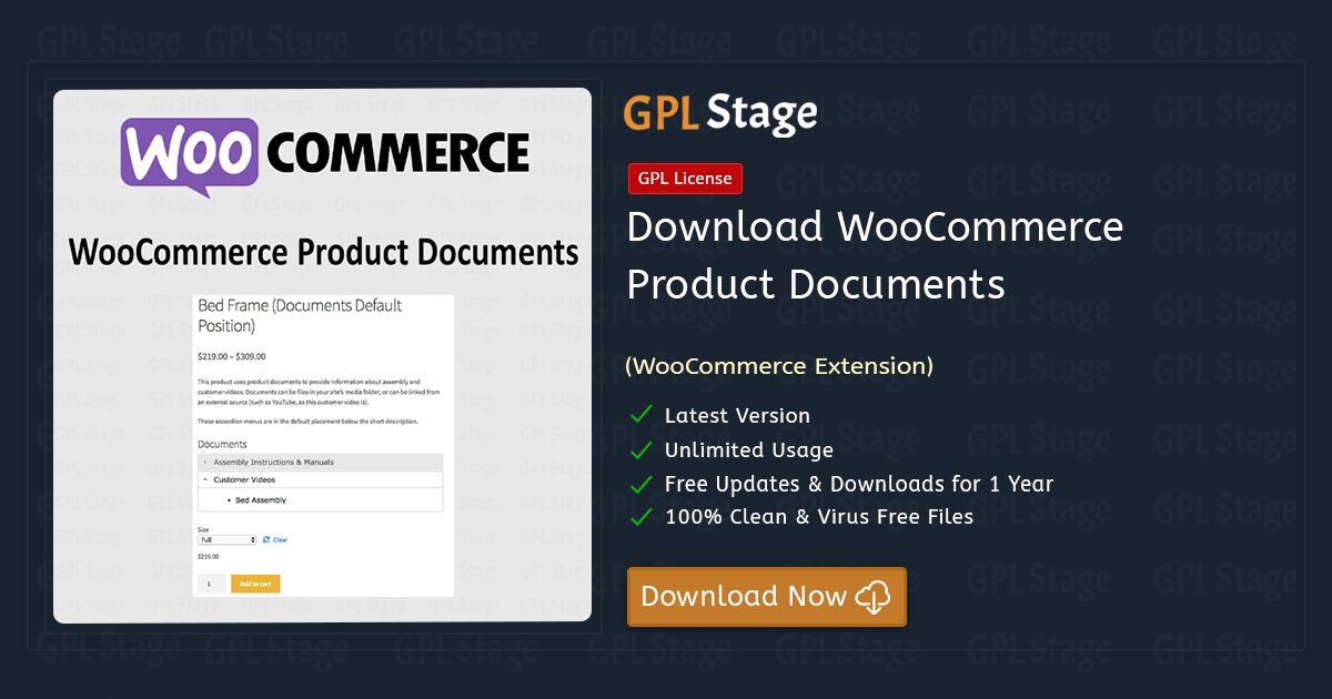 Product Documents For Woocommerce